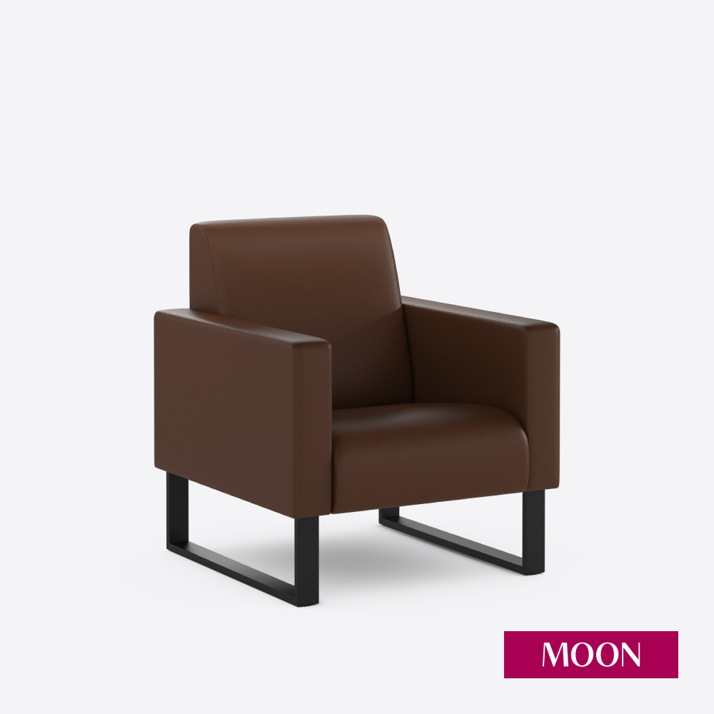 Кресло MOON 158 нераскладное, экокожа, цвет шоколадный, 76*84*91, эксклюзивная высокоэластичная пена (UniqFoam).