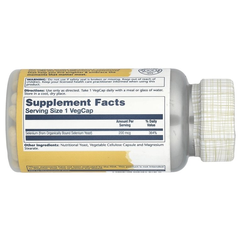 Solaray Selenium High Potency (Селен) 200 мкг 100 капсул (Solaray)