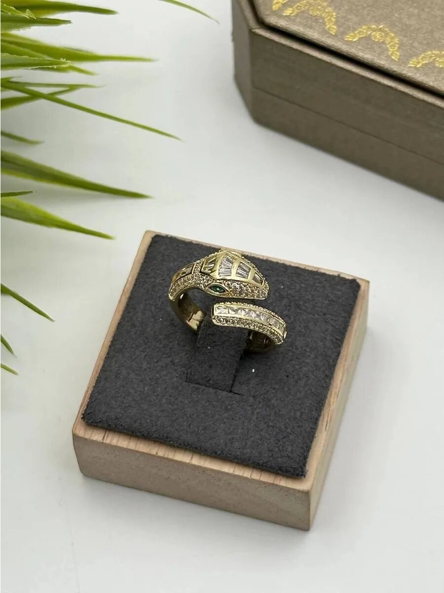 Кольцо, фианит, циркон, кристалл