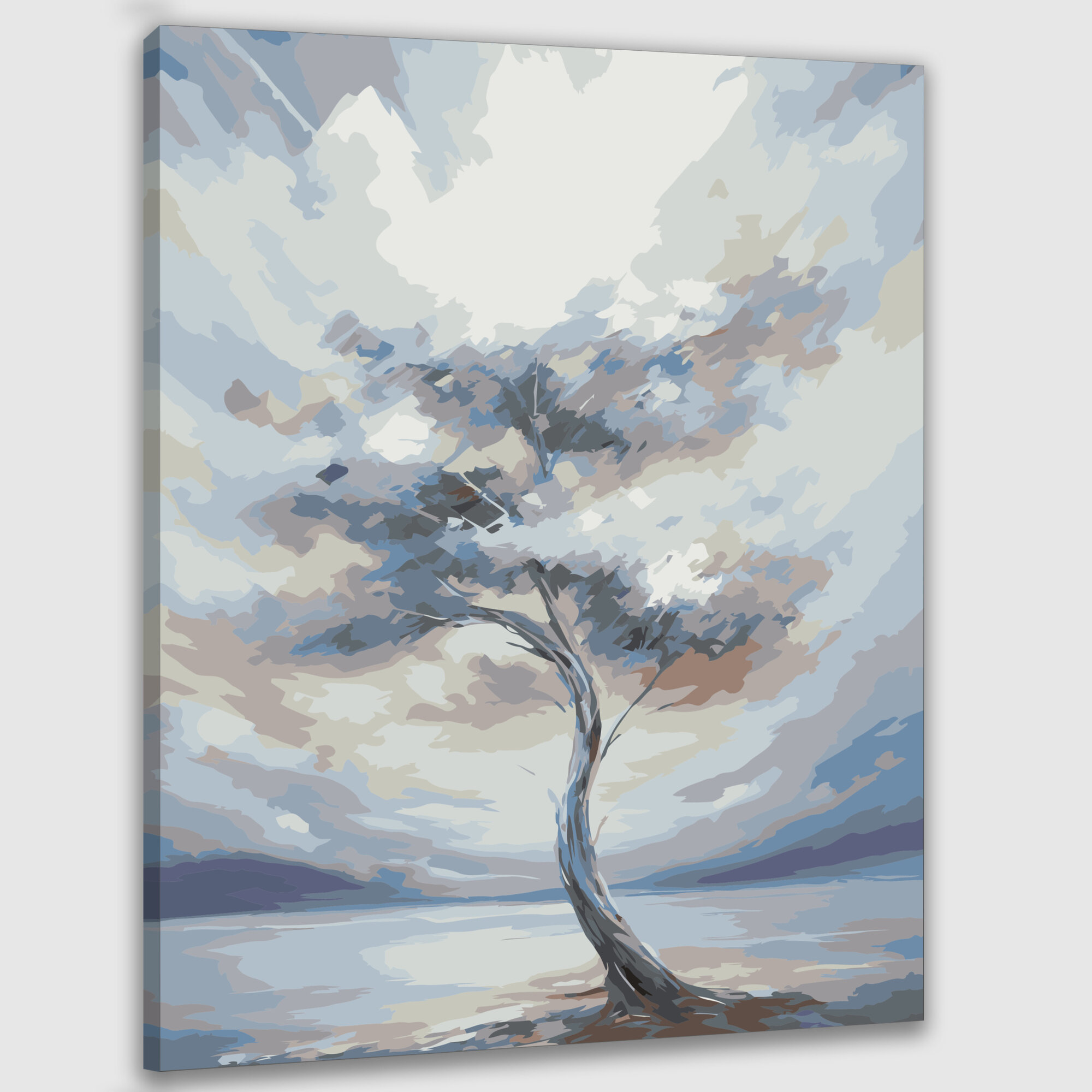 Картина по номерам 40x50 см, картина маслом, ветры, ландшафт, мазки, цвета, композиция, сила ветра, сгибающиеся деревья