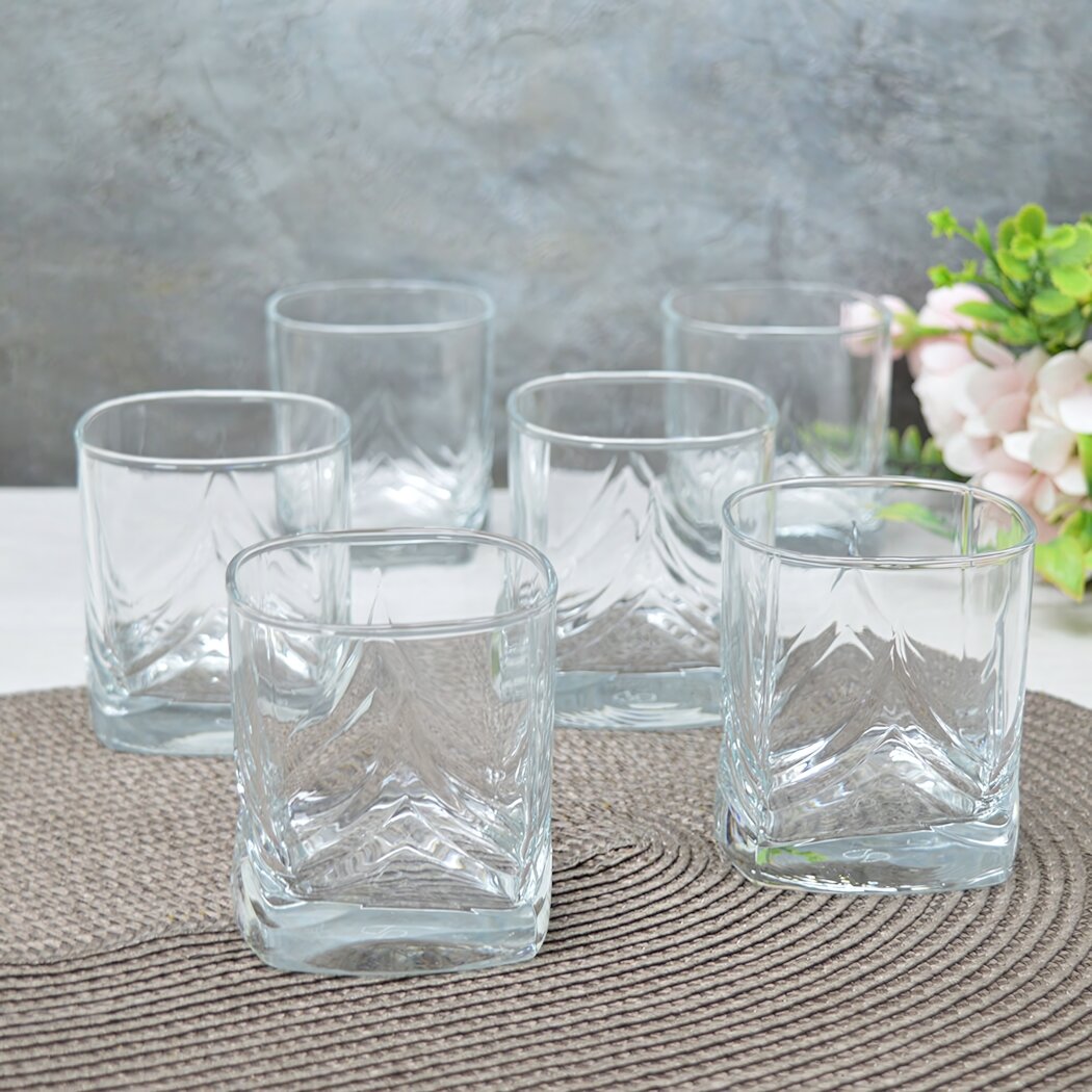 Стаканы для виски "Triumph", набор 6шт, 200мл, стекло, рифленый дизайн