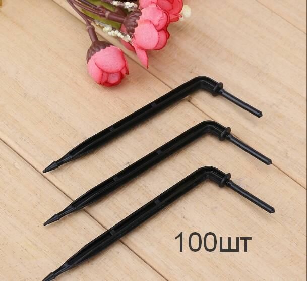 Капельница Г-образная (цена за 100шт)10см 2,2л/ч, подключается к трубке 3х5мм