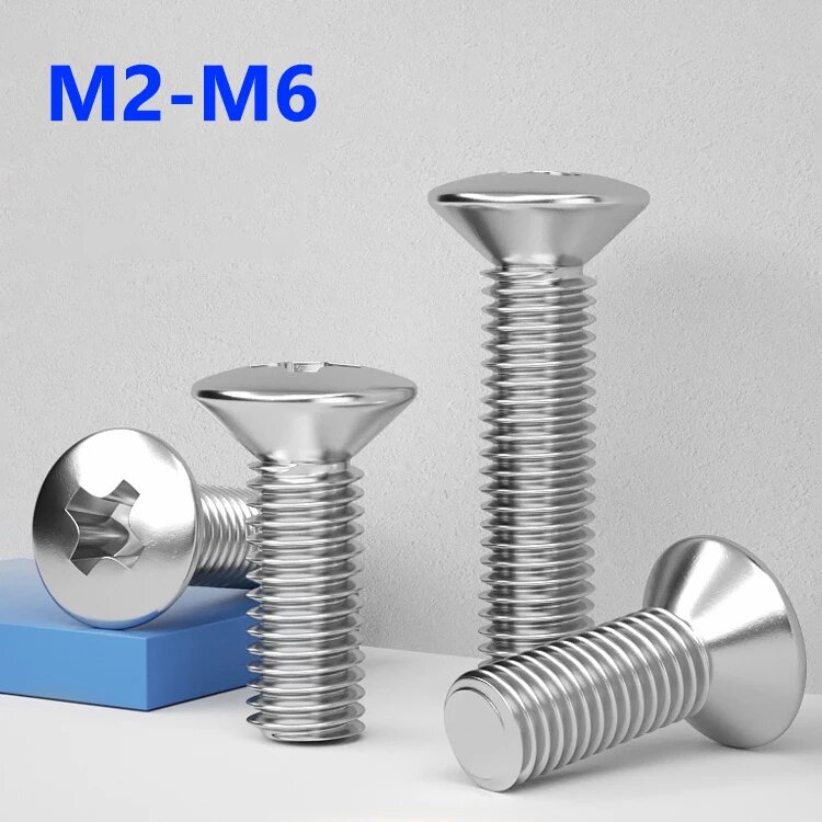 Винты с полупотайной головкой из нержавеющей стали M2 M2.5 M3 M4 M5 M6 M4x45mm-20Pcs