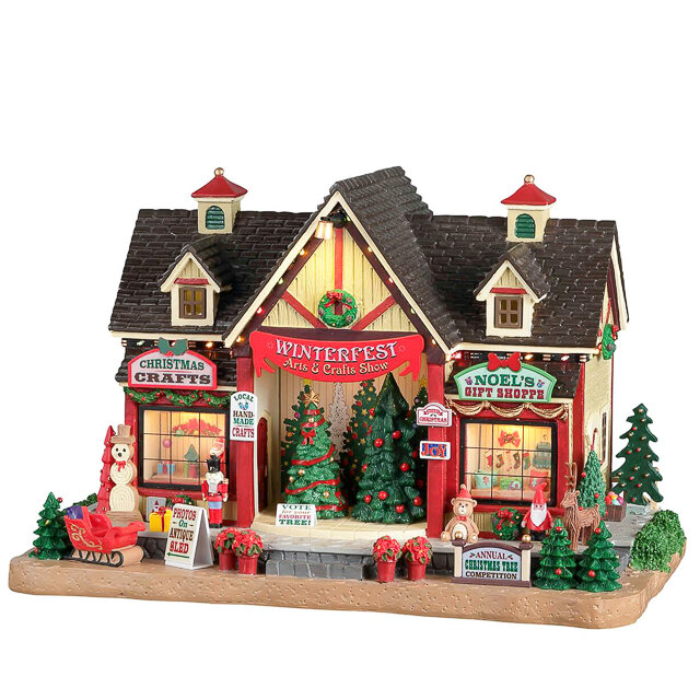Домик Рождественская выставка Winterfest 27*17 см, подсветка, Lemax, 25865-lemax