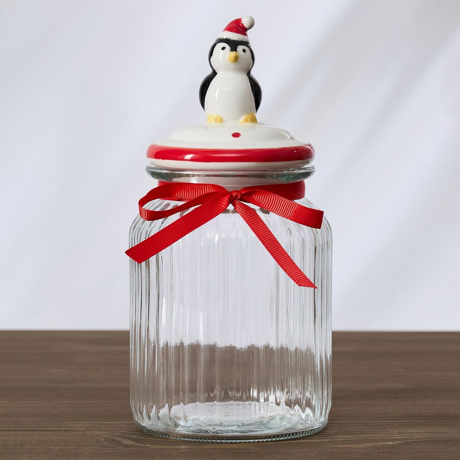 Банка для сыпучих продуктов "Christmas jam" 11х11х22,5см, стекло/керамика/силикон, 950 мл, Cozy Home