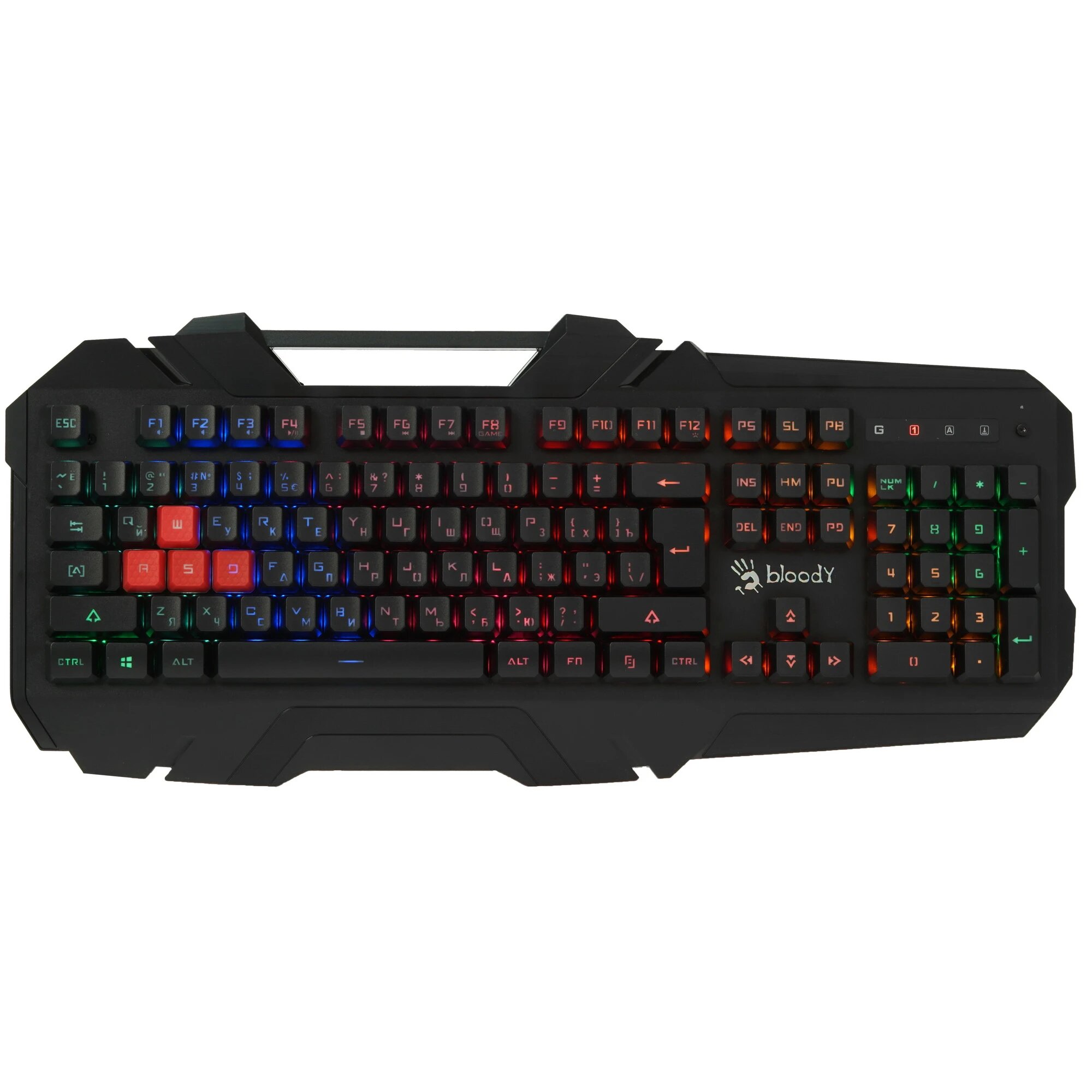 Клавиатура A4Tech Bloody B150N, игровая, мембранная, пластик, интерфейс подключения - USB-A, подсветка, кириллица
