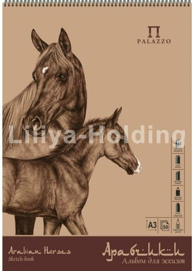 Альбом 50л для эскизов А3 сп. Арабчики крафт-бум. карт. подложка АЛ-8091