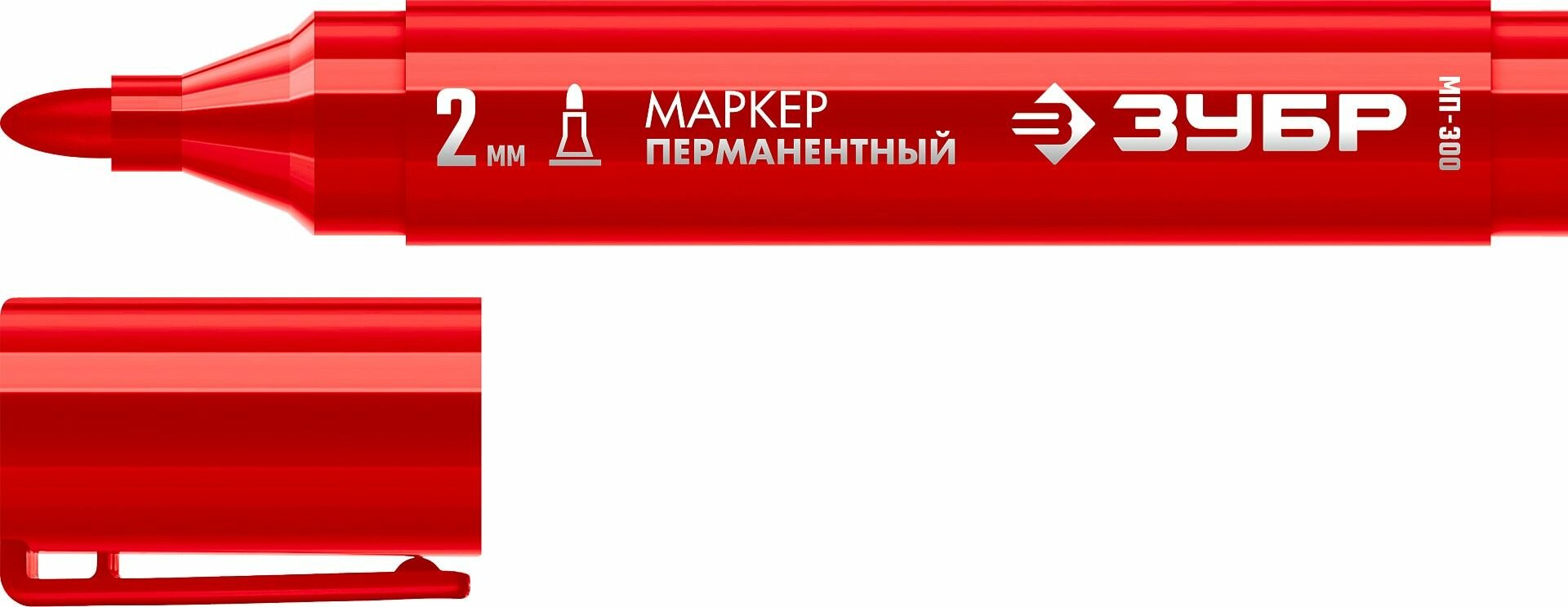 Маркер перманентный ЗУБР МП-300, красный, 2 мм 06322-3