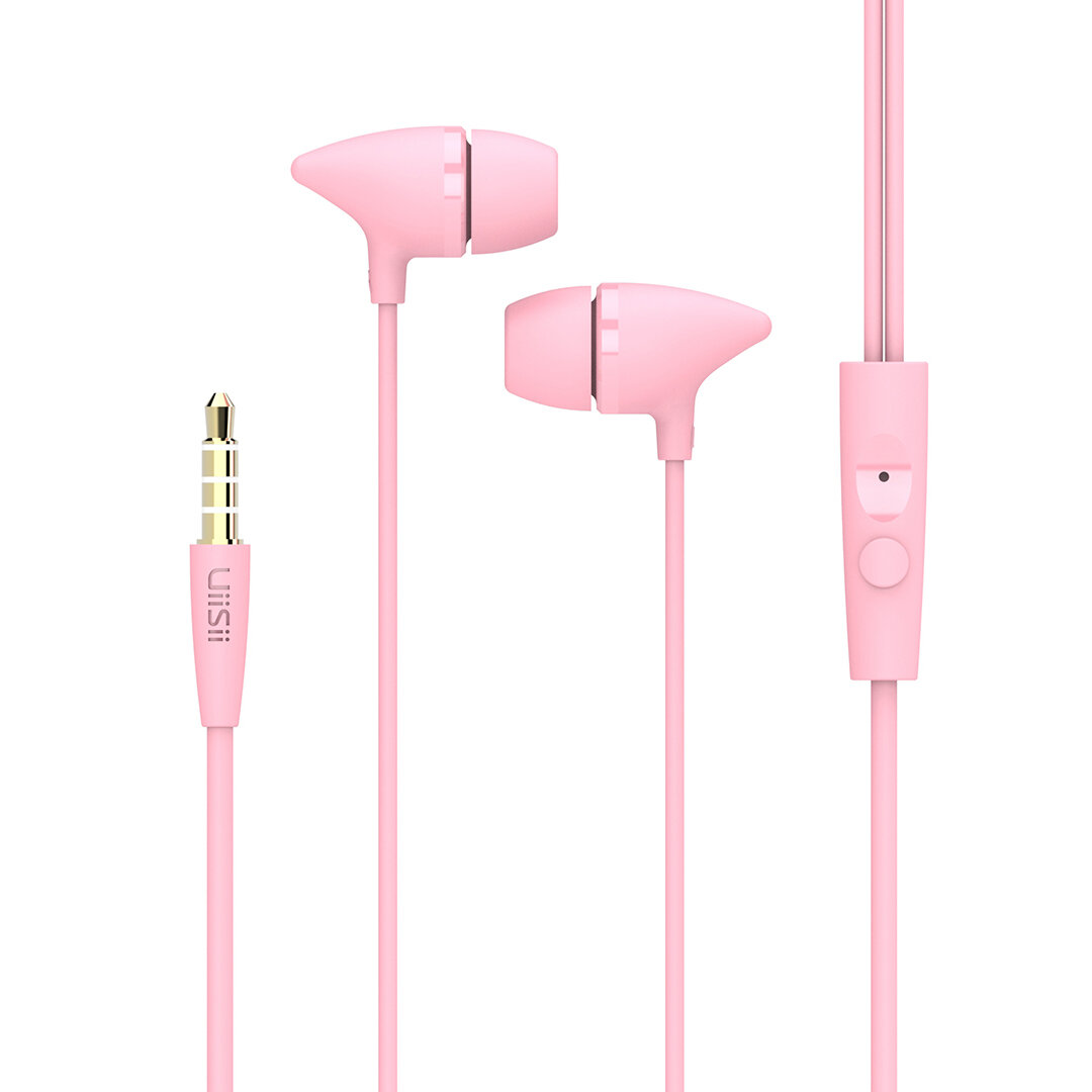 Наушники UiiSii проводные, pink, высокая чувствительность, 3.5 мм разъем