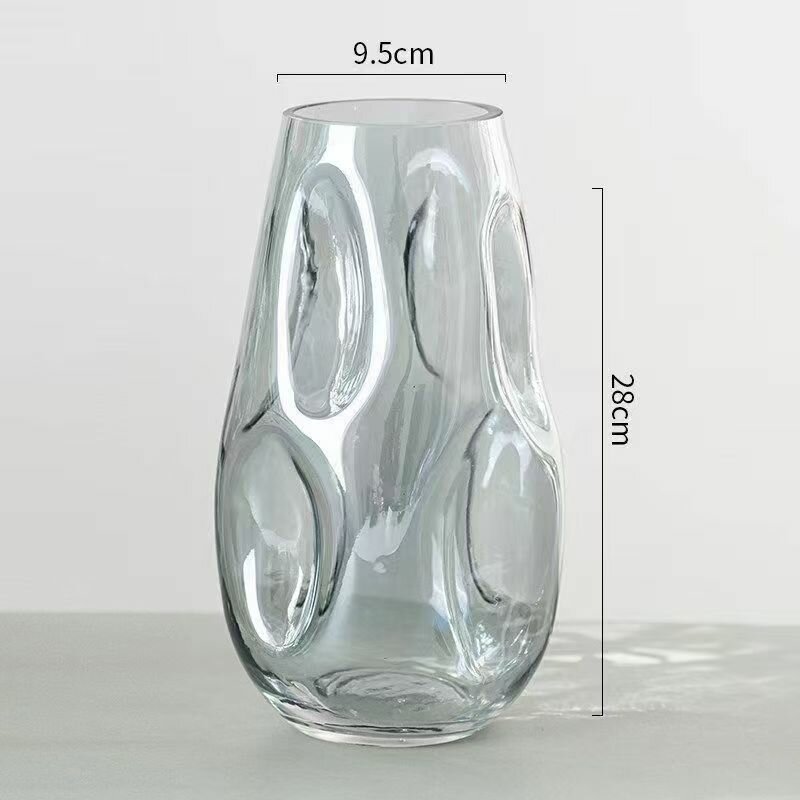 Ваза для цветов, 27.5 см, стекло, серый, Cascade, Kuchenland