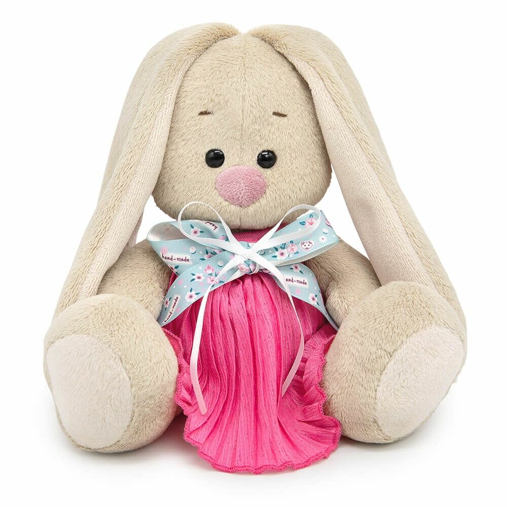 Игрушка мягкая Budi Basa Зайка Ми мягкая в платье из жатой ткани с бантом (малыш)