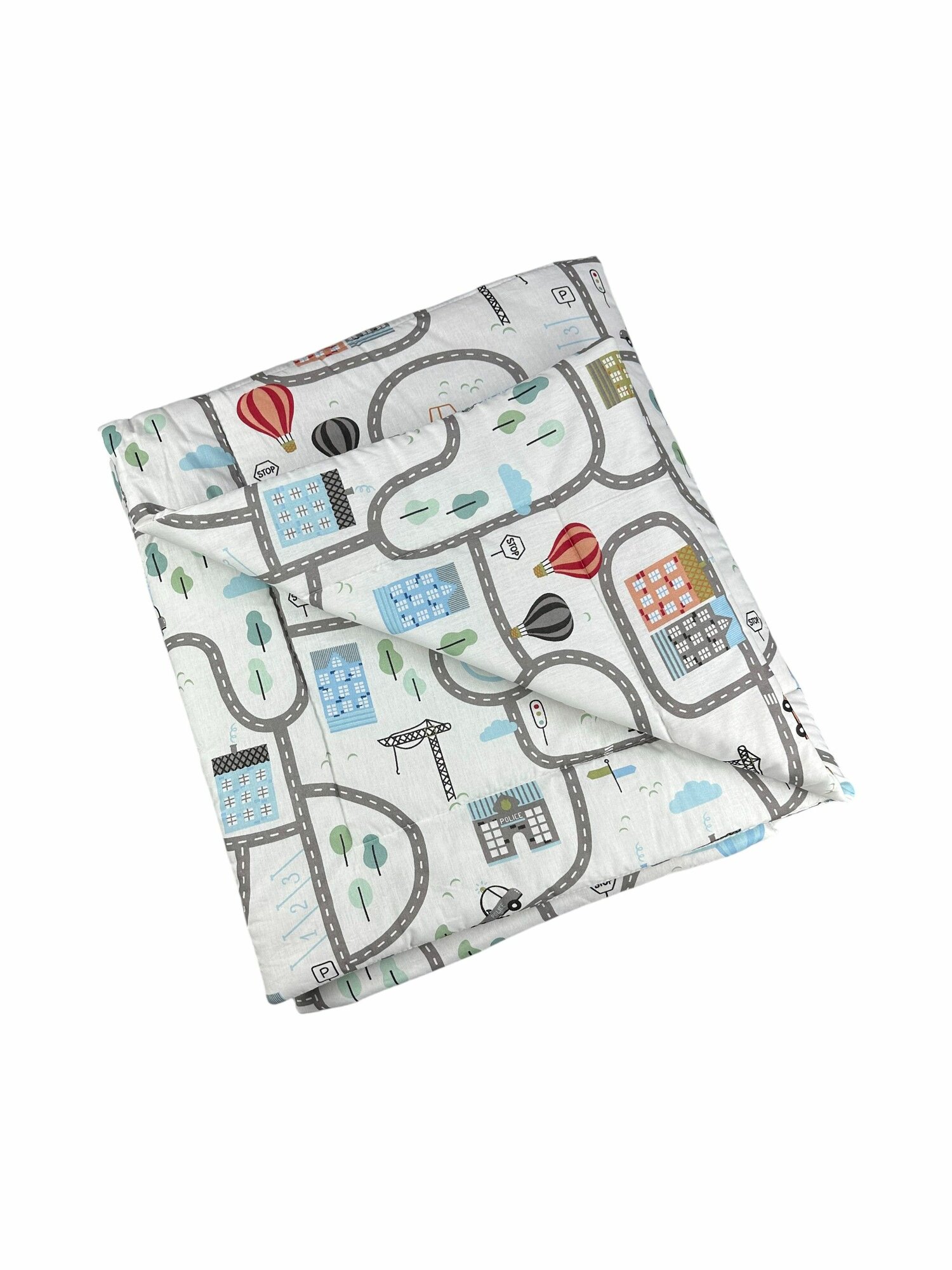 Одеяло детское гипоаллергенное ТМ JenHome 140х110 "Дороги"