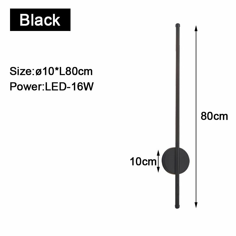 LED настенные светильники MANGDAL черный золото RC Dimming, Black 800mm, No with Plug