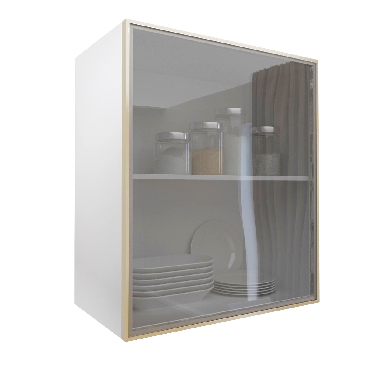 Фасад из алюминиевого профиля со стеклом Aluminum Glass 60х60 см, золото браш/графит