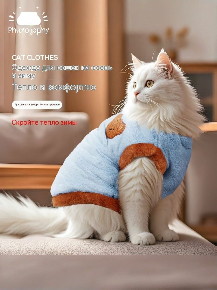 Уютный мишка Теплый зимний комбинезон для кошек и маленьких собак