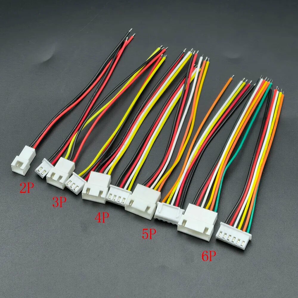 ALLiSHOP разъемы JST XH-2.54 2/3/4/5/6 контактов 26AWG 10/20см 3Pin 5Pairs, Length 10CM