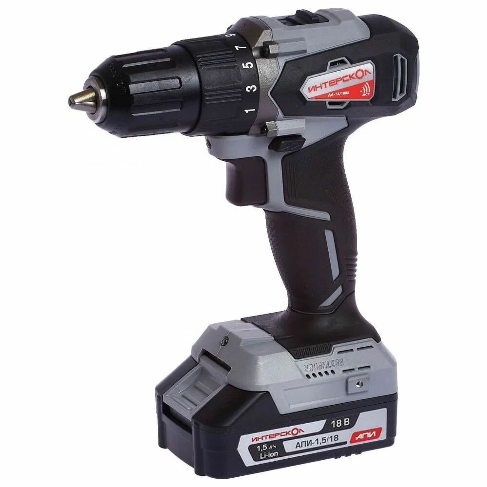 Дрель-шуруповерт Interskol DA-13/18VK 575.1.2.70 1.5 Ач с двумя аккумуляторами