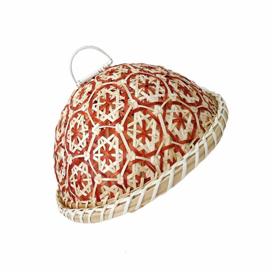 Корзина для хлеба ручной работы с фруктовой тарелкой из ротанга-коричневая