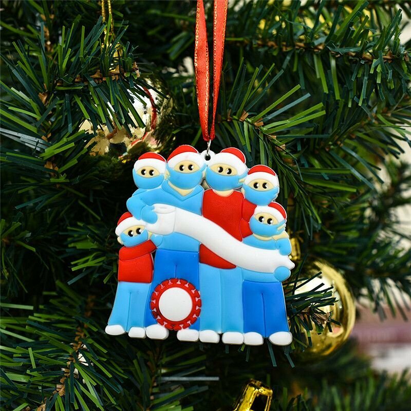 Ornament na novyjj god 2020 s semeinym imeniem dla nezabyvaemyh momentov karantina family number of 6 pvc
