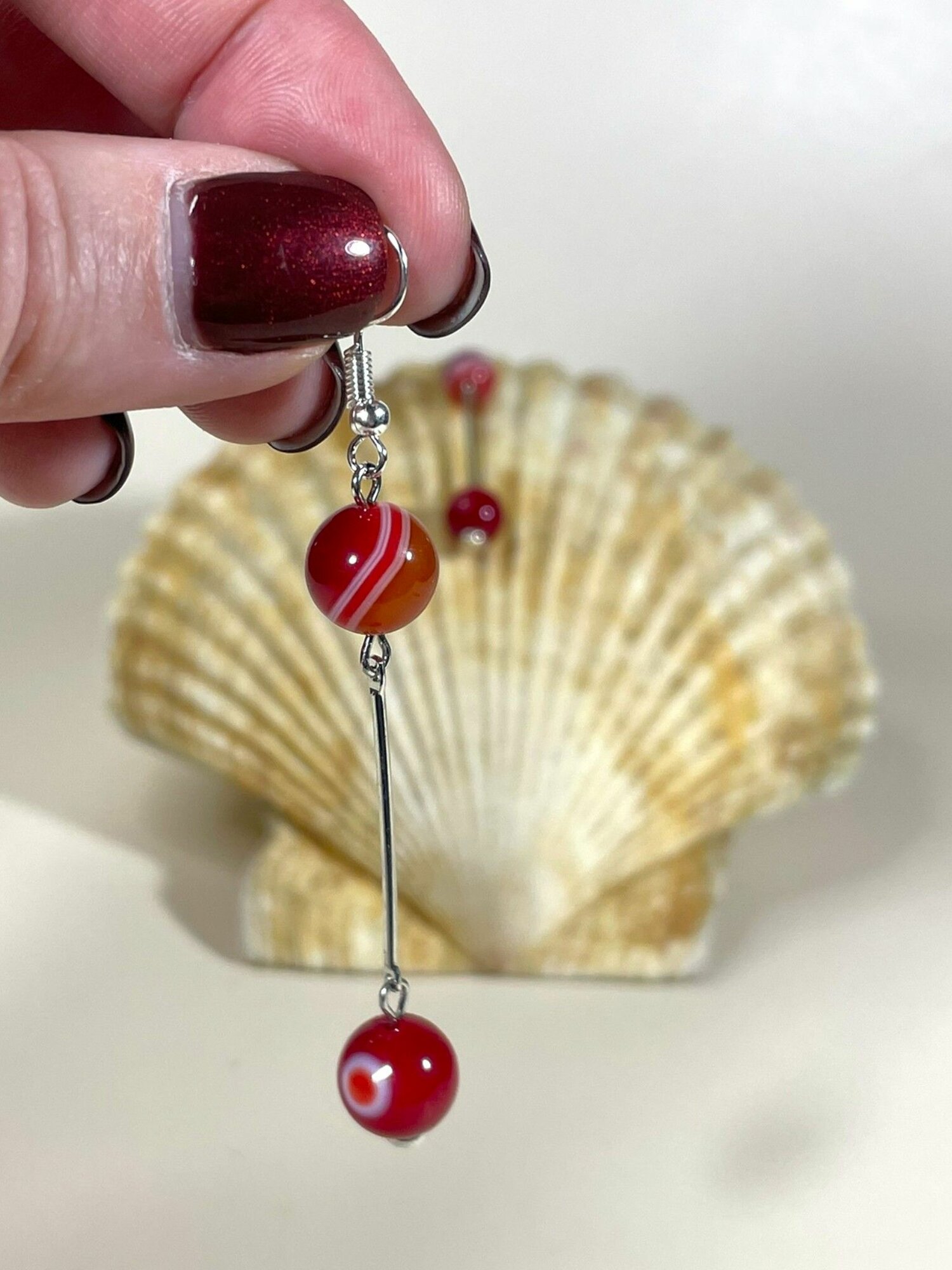 Серьги, агат