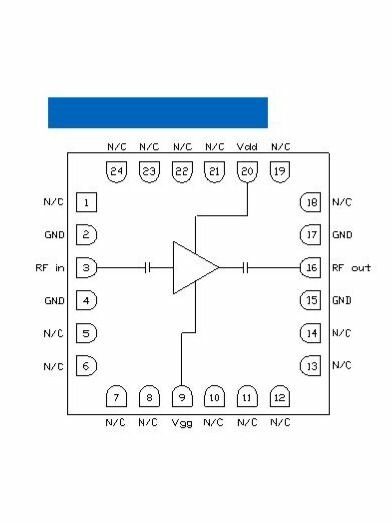 CMD219C4 Усилитель, LNA, GaN, 4 to 8 GHz, 22.5 dB, 17 dBm, 4 x 4 mm , QFN Qorvo