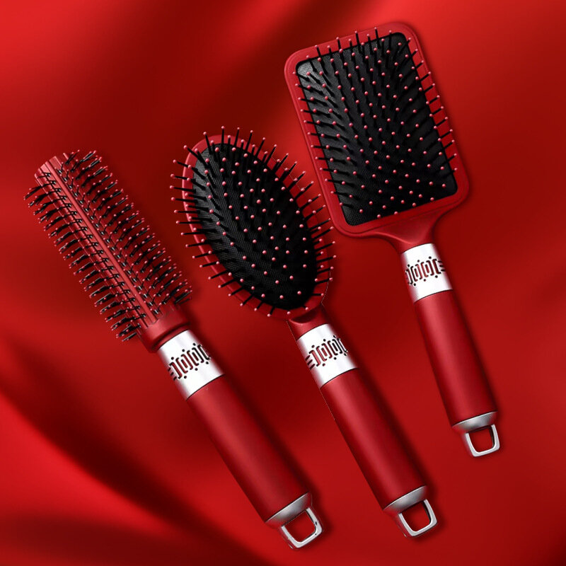 Расческа с подушкой, расческа с воздушной подушкой, расческа для завивки, специальная домашняя массажная расческа для женщин, щетка-лопатка, роликовая щетка, красный набор