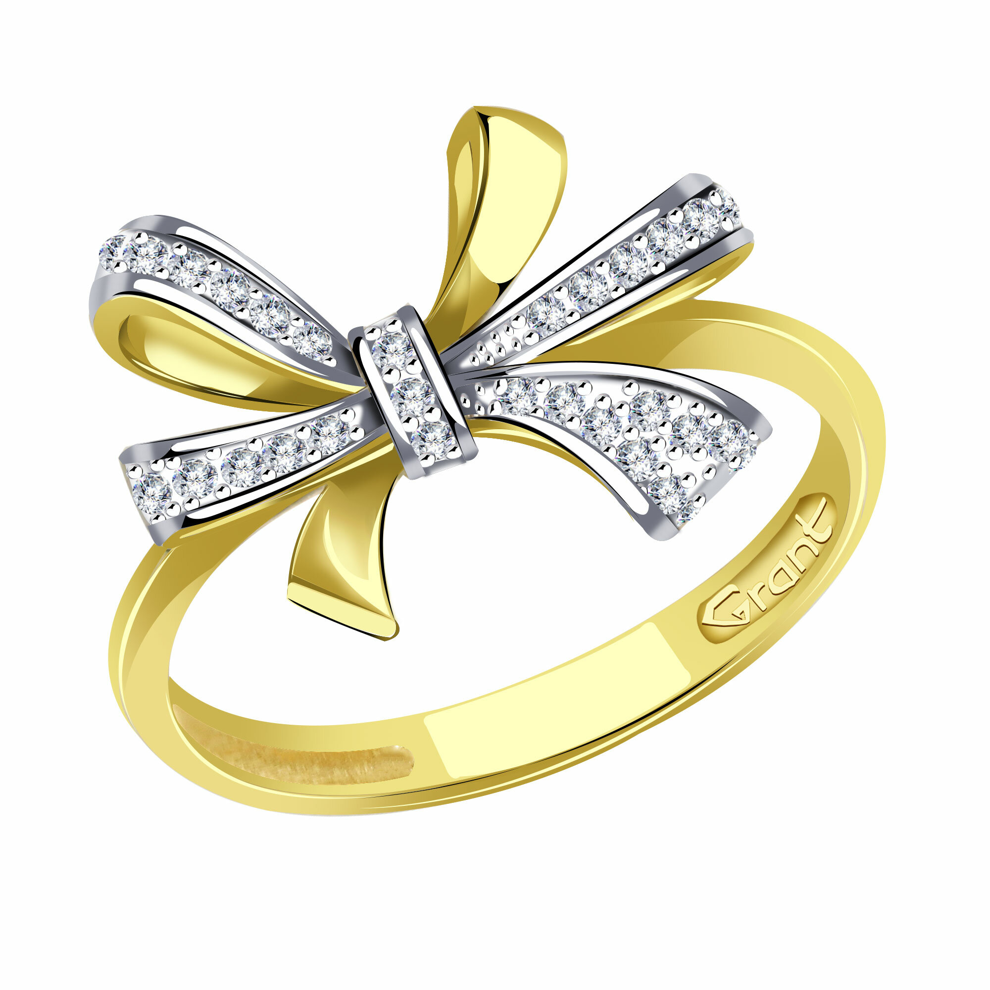 Кольцо, желтое золото, 585 проба, бриллиант