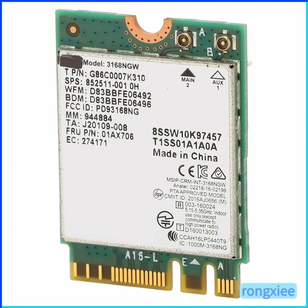 Беспроводной модуль 3168NGW, многофункциональный, для ноутбуков с NGFF