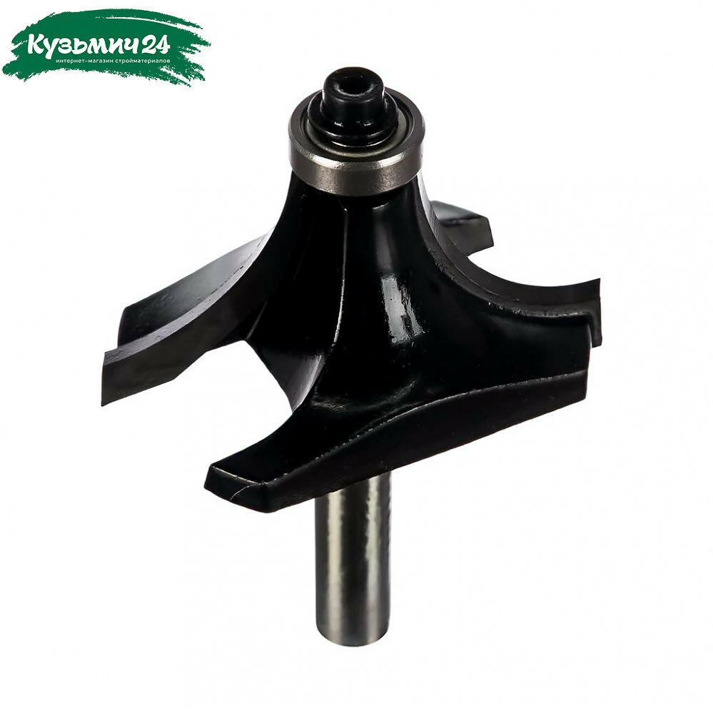 Фреза концевая Росомаха калевочная с нижним подшипником d8 мм, D50 мм, H25 мм, R18 мм, кромочная 801712