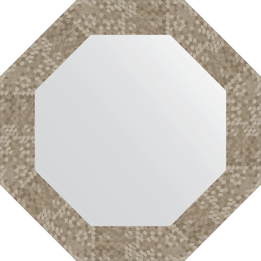 Зеркало в багетной раме EVOFORM соты титан 70 мм, 53x53 см BY 3748