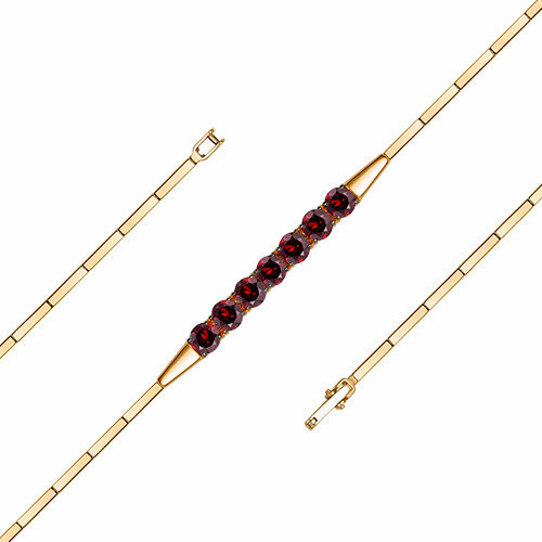 Браслет, золото, 585 проба, гранат