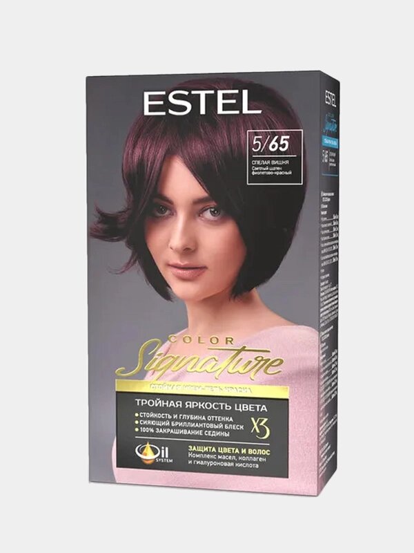 Стойкая крем-гель краска для волос ESTEL COLOR Signature "Спелая вишня", 5/65, 170 мл