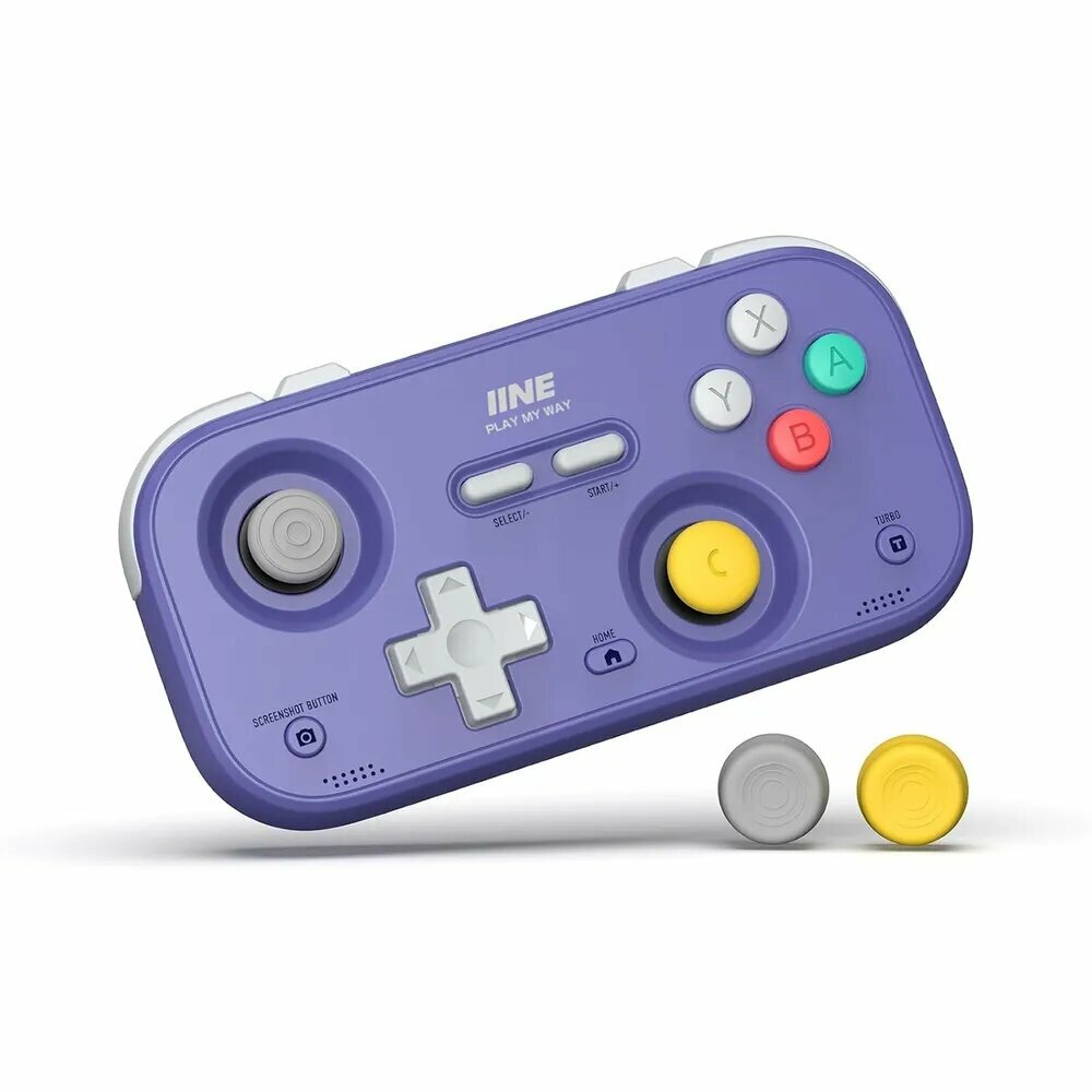 IINE L1195 Retro GamepadМультиплатформенный Геймпад С Холл-Сенсорами И Мгновенным Откликом, фиолетовый
