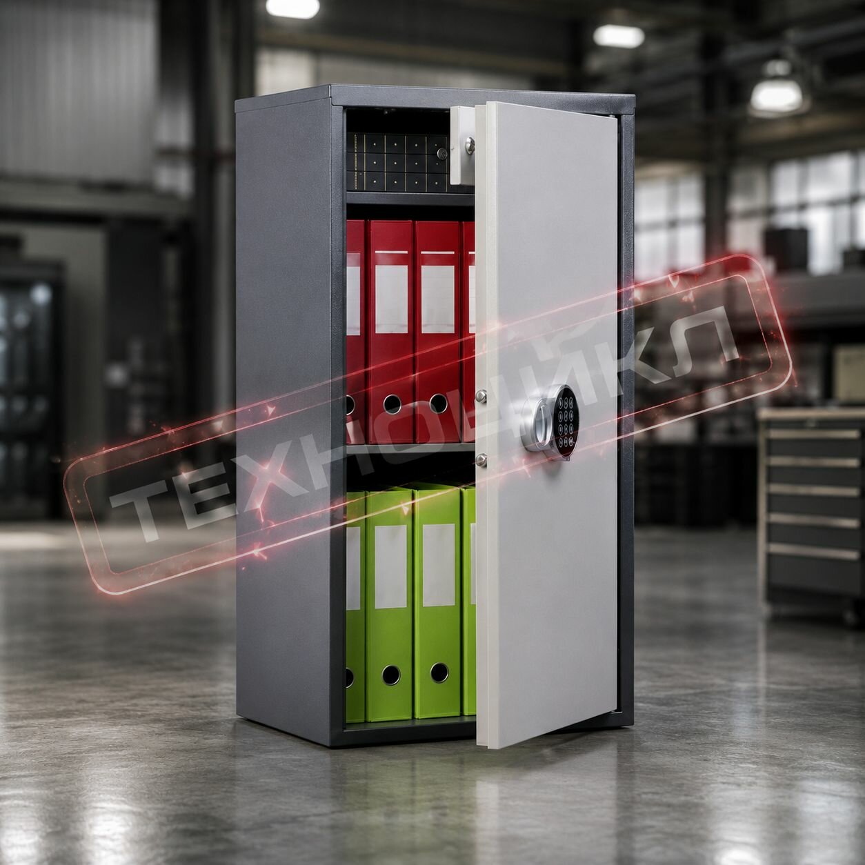 Шкаф бухгалтерский металлический техноцикл AIKO SL-87Т EL, 870x460x340 мм, серый