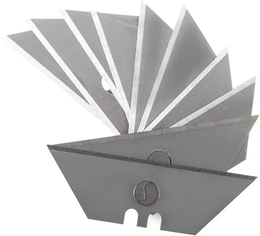 Лезвие для ножа сменное Hesler 19 мм трапеция, набор 10 штук