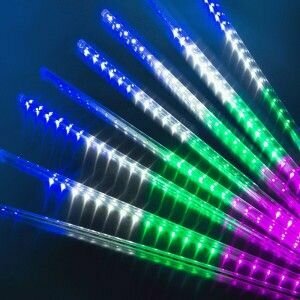 Гирлянда-нить ул. «Тающие сосульки 8шт» 384LED разноцв. 2,5м.*50см, IP44 SE-TUBE-848M