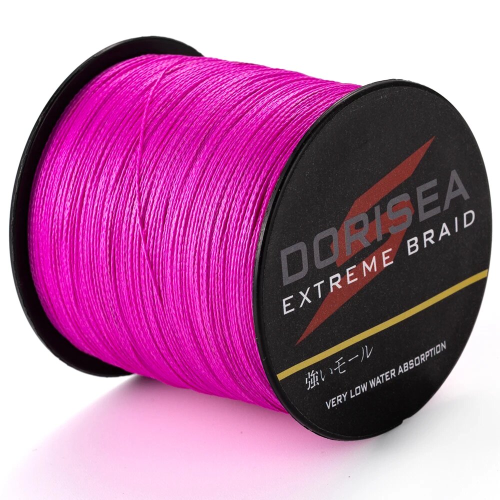 DORISEA 4-жильная плетеная леска для рыбалки 100 м 6-100 фунтов 10LBs 0.14MM, Розовый, Pink