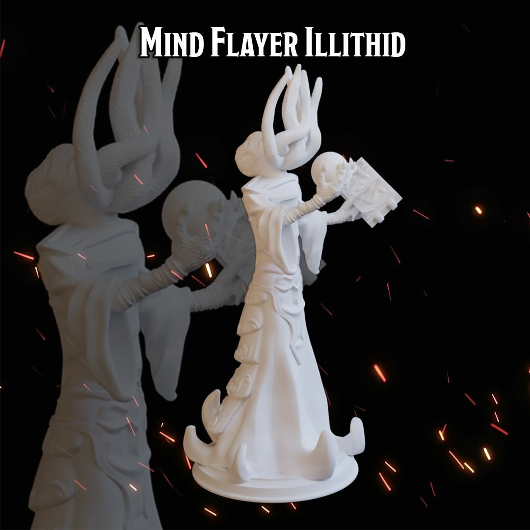 Иллитид Свежеватель разума 58,4мм фигурки/миниатюры (ДнД, DnD, D&D, Dungeons & Dragons, Pathfinder, Подземелья и Драконы, Wargames)