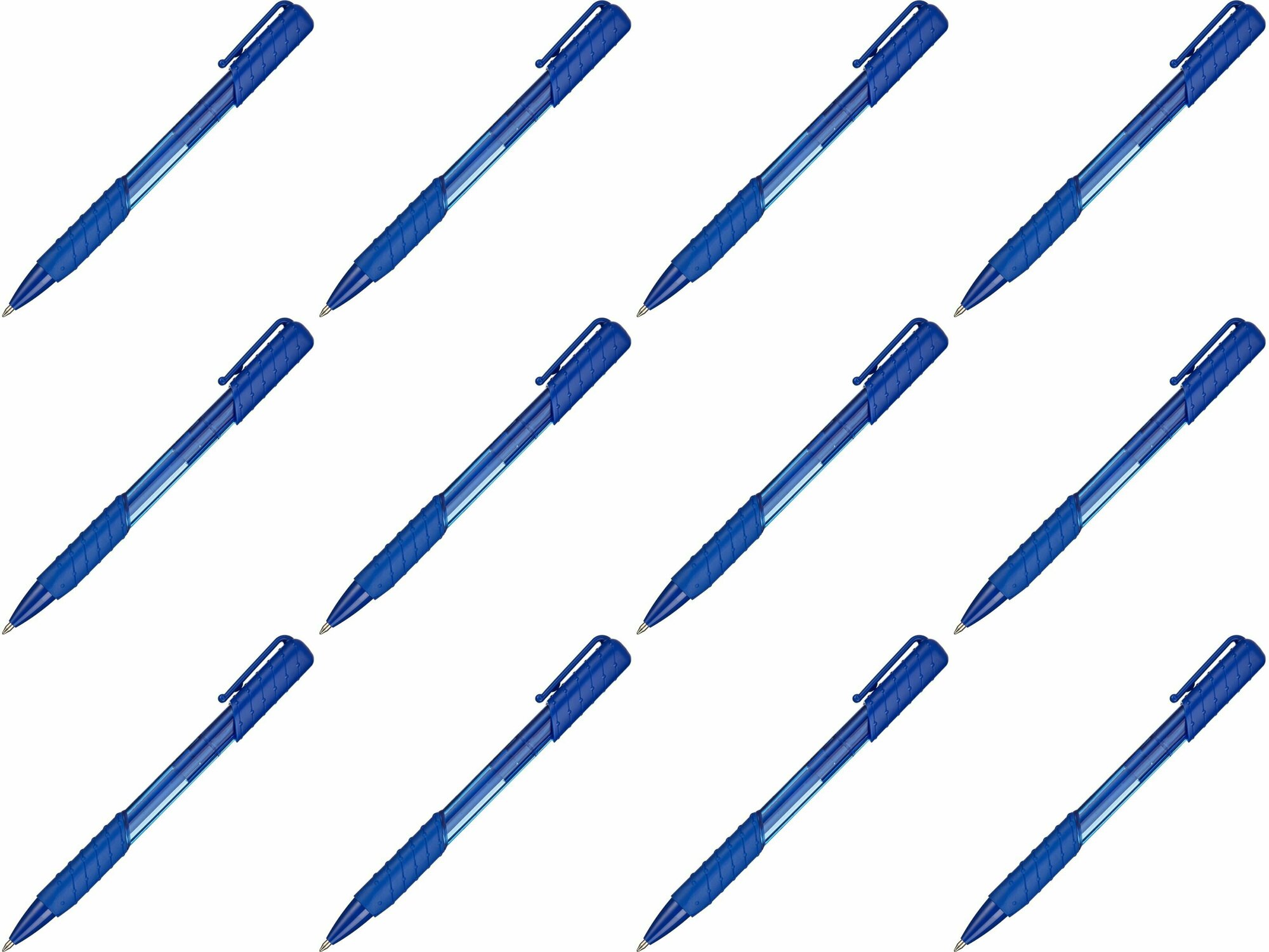 Kores/ Ручка шариковая автоматическая, синий, 12 шт