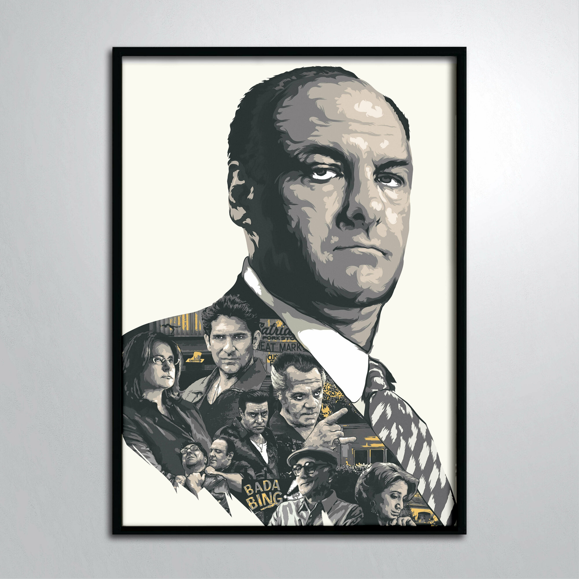 Постер без рамы/Клан Сопрано Персонажи Арт The Sopranos