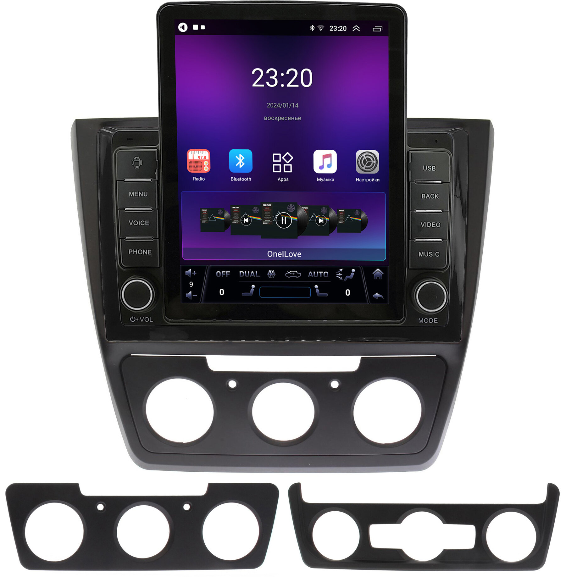 Штатная магнитола Skoda Yeti 2009-2018 (матовая) Canbox GTR095-1023 на Android 10 (QLed, 4/64, DSP, CarPlay)