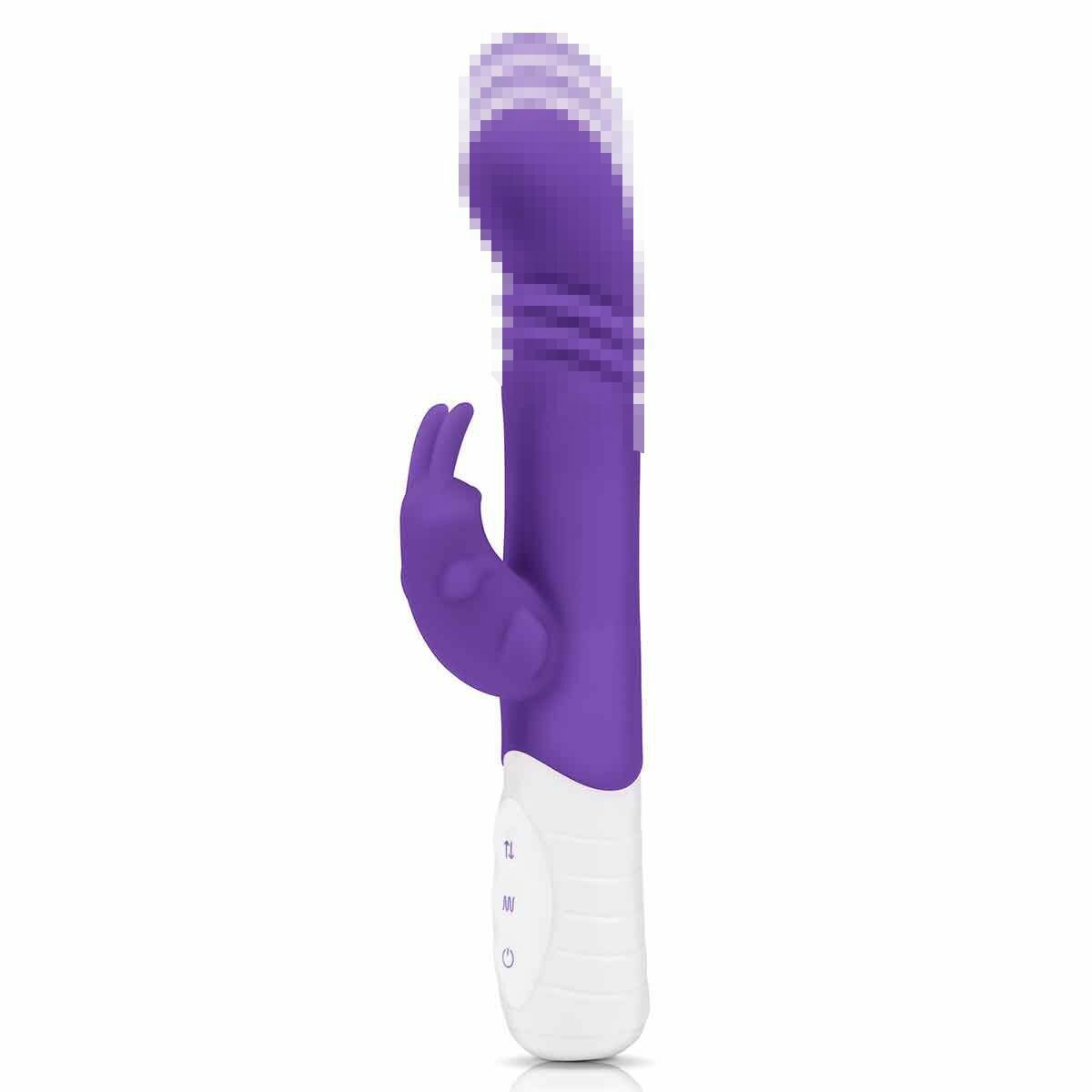 Фиолетовый массажер для G-точки Slim Shaft thrusting G-spot Rabbit - 23 см.