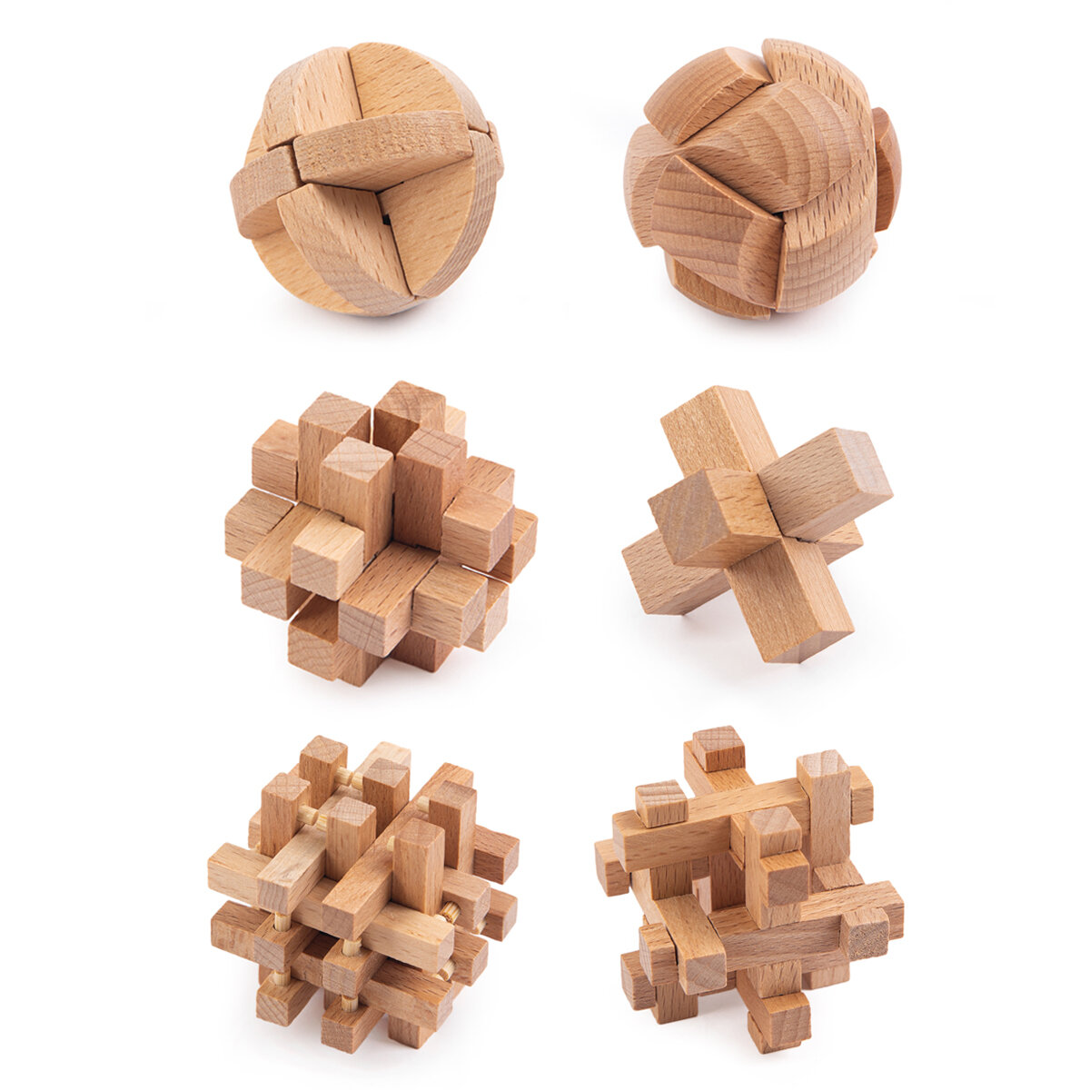 DELFBRICK DLS-23-VW22 Набор деревянных головоломок №1, 57 элементов, развивает мышление