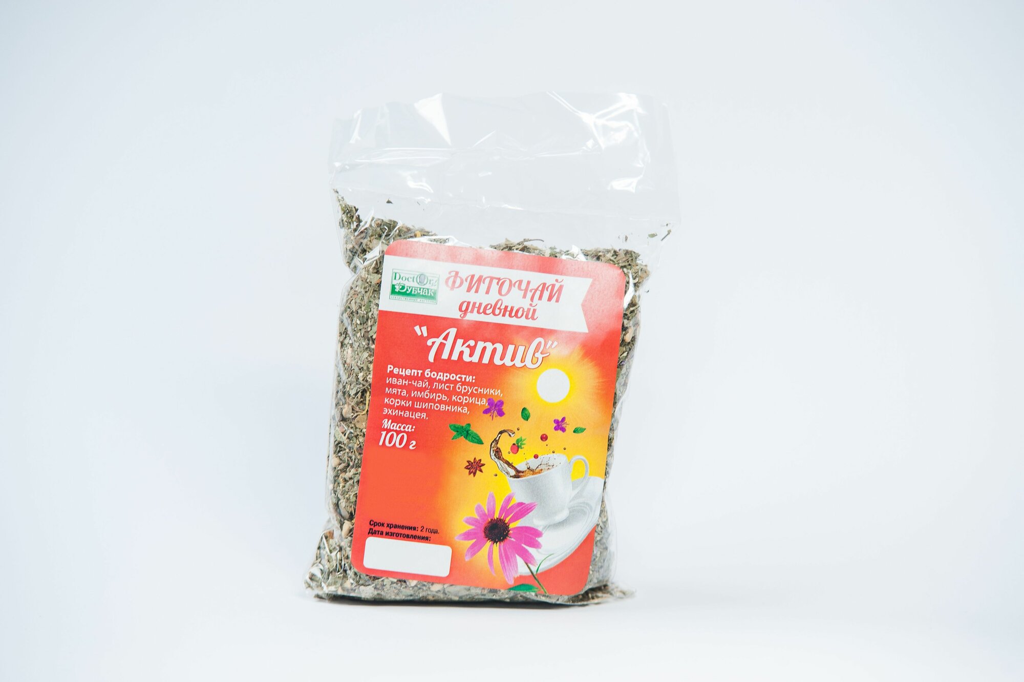 Фиточай дневной "Актив" от Доктора Дубчака Заряд Бодрости 100 гр