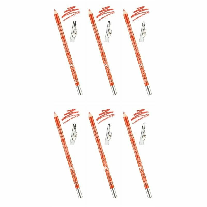 TF cosmetics Карандаш для губ с точилкой Professional Lipliner Pencil, тон 115 оранжевый закат, 6шт