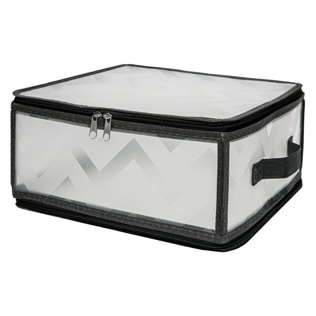 HANDY HOME Зигзаг складная коробка полипропилен 30x28x15 см на молнии серый надежная