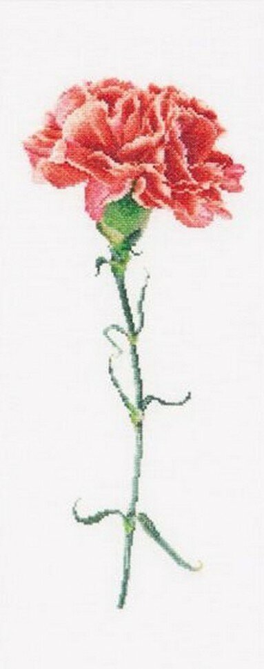 Набор для вышивания Thea Gouverneur #465A Carnation Red (Красная гвоздика), Счетный крест, 17 x 42 см