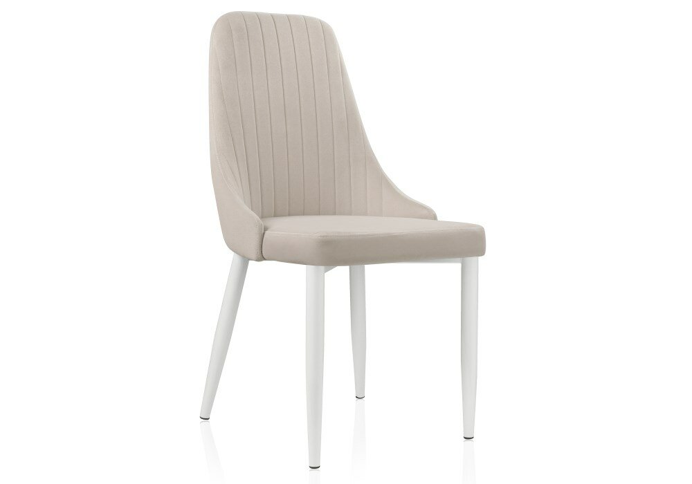 Стул на металлокаркасе Woodville Стул на металлокаркасе Kora white / beige - комплект из 4 шт