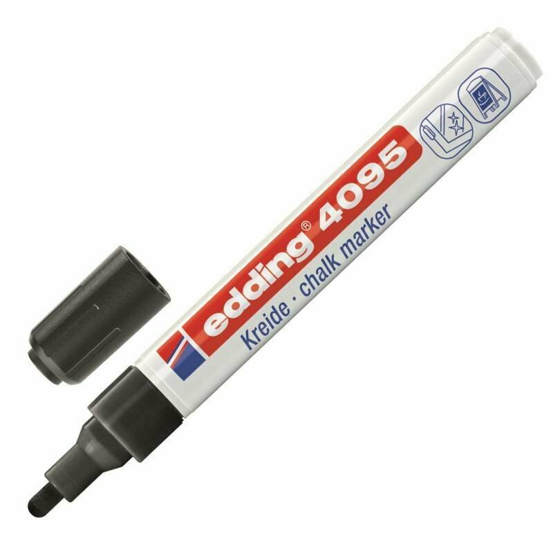 Маркер меловой Edding E-4095 chalk marker чёрный-001