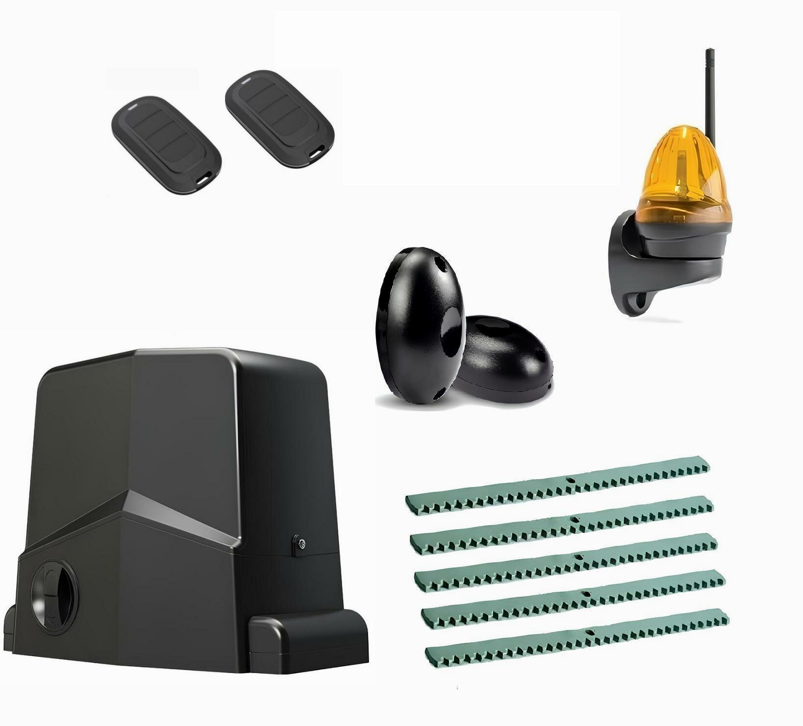 Автоматика для откатных ворот ARW-1000MKIT FULL5-K, комплект: привод, 2 пульта, лампа, фотоэлементы, 5 реек